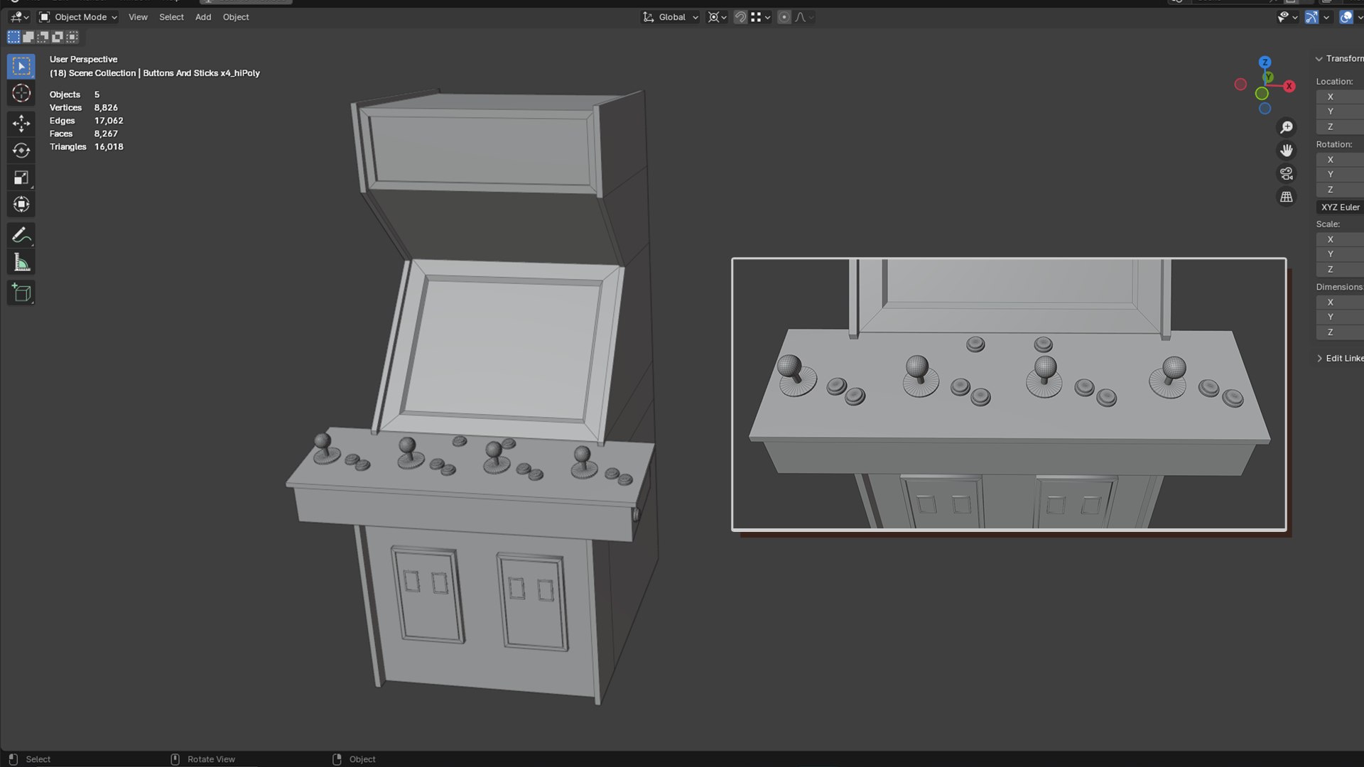 3D Arcade Machine For Four Players - TurboSquid 2369255