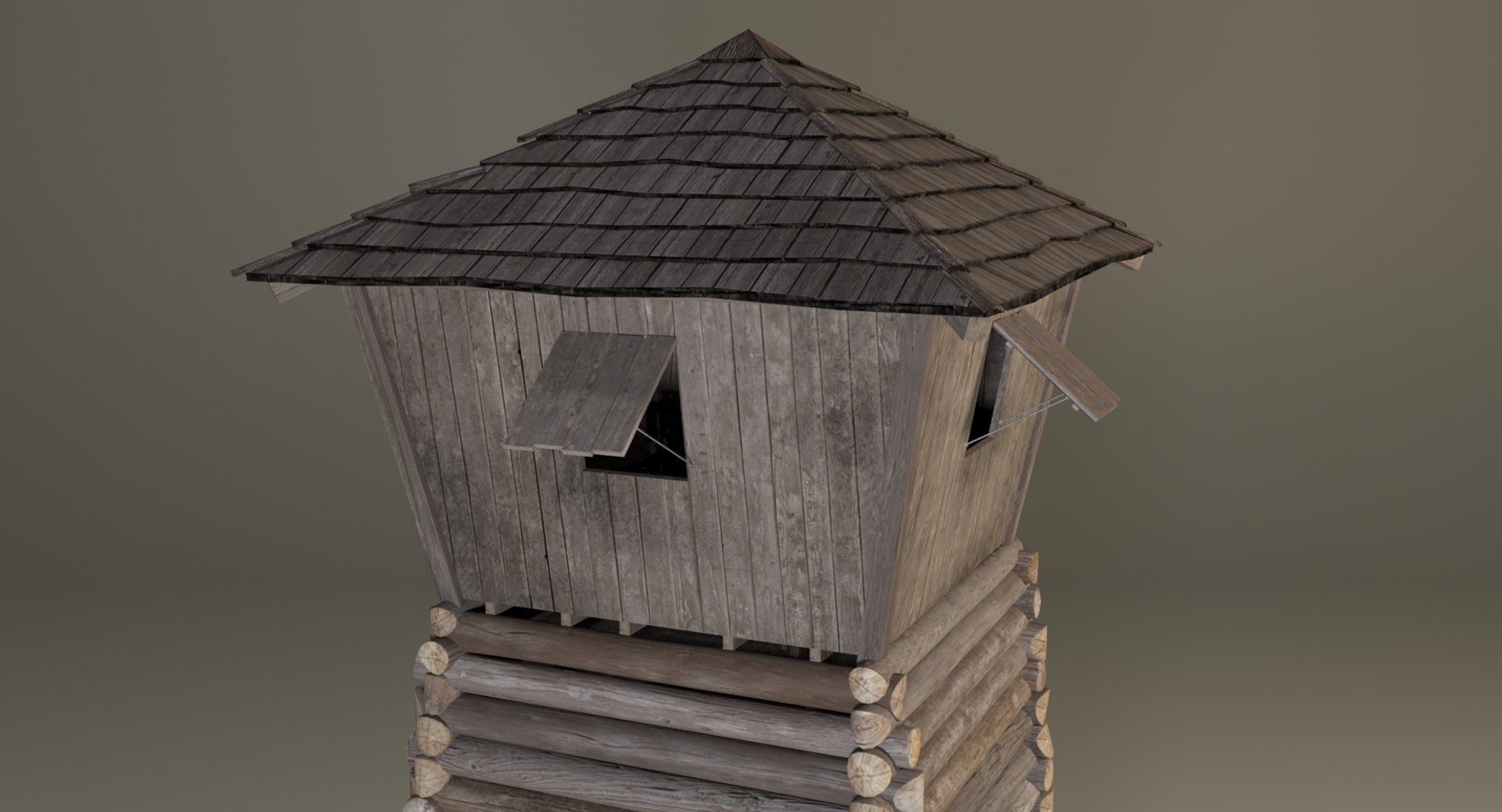 3d Wooden Guard Tower Medieval Model