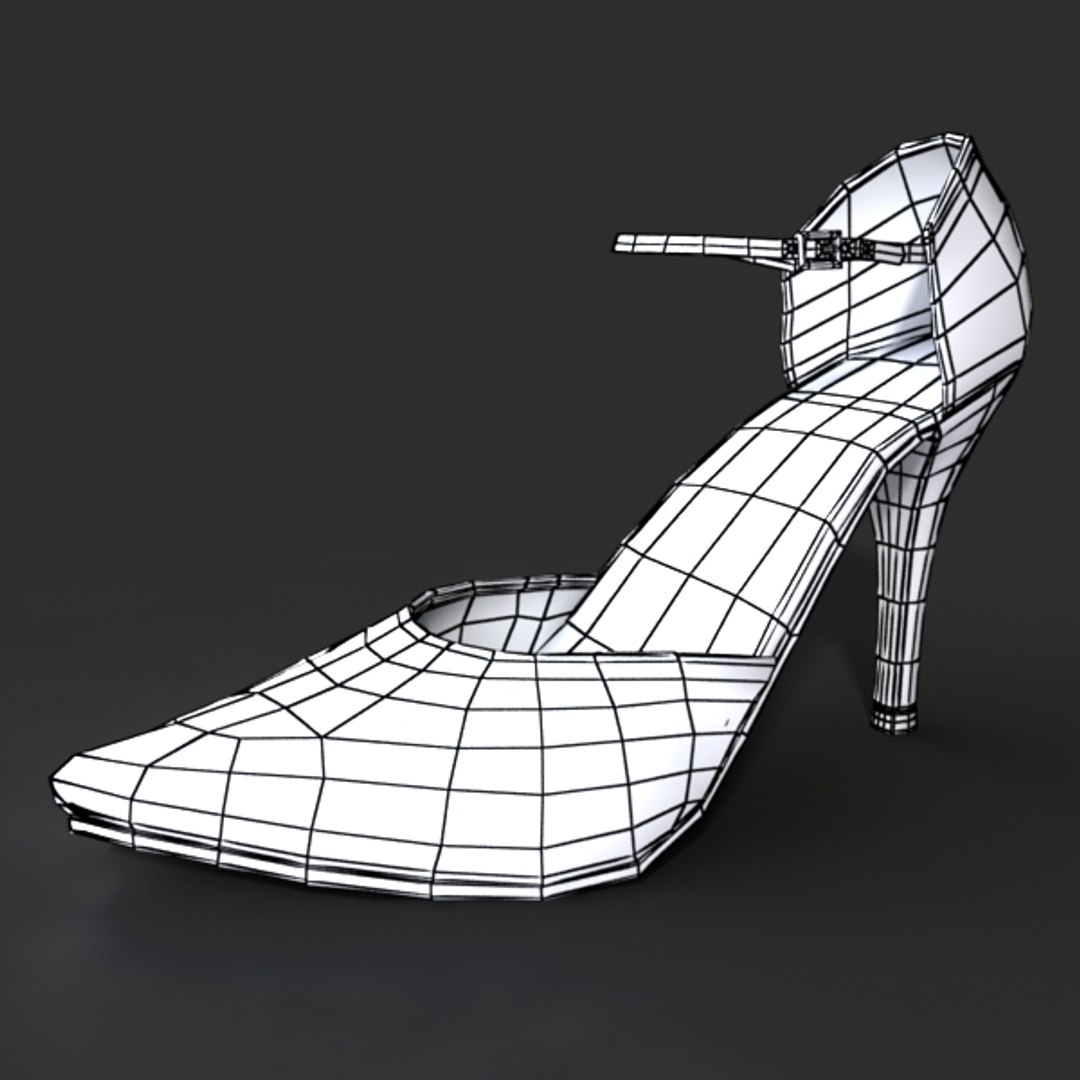 3d model heel shoes female