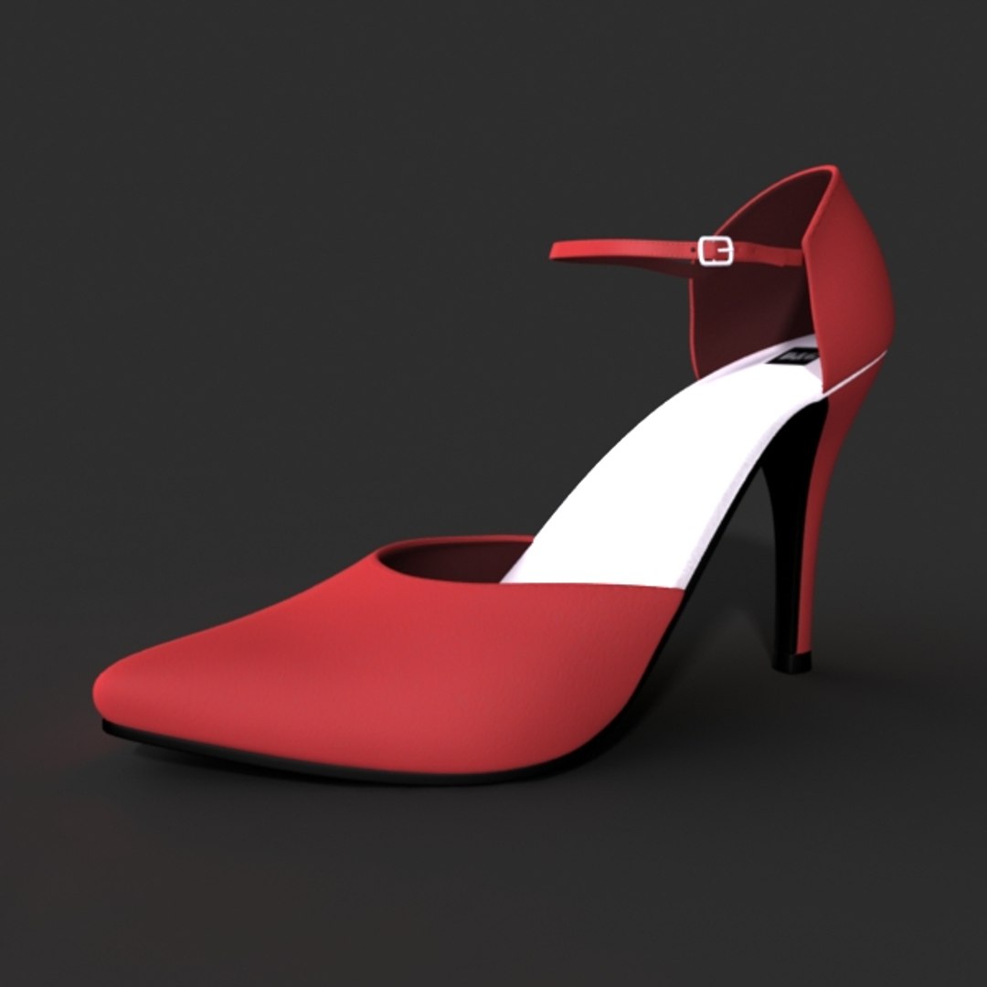 3d model heel shoes female