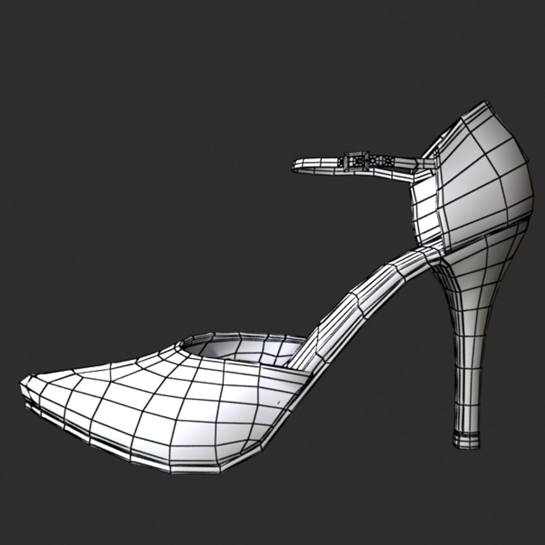 3d model heel shoes female