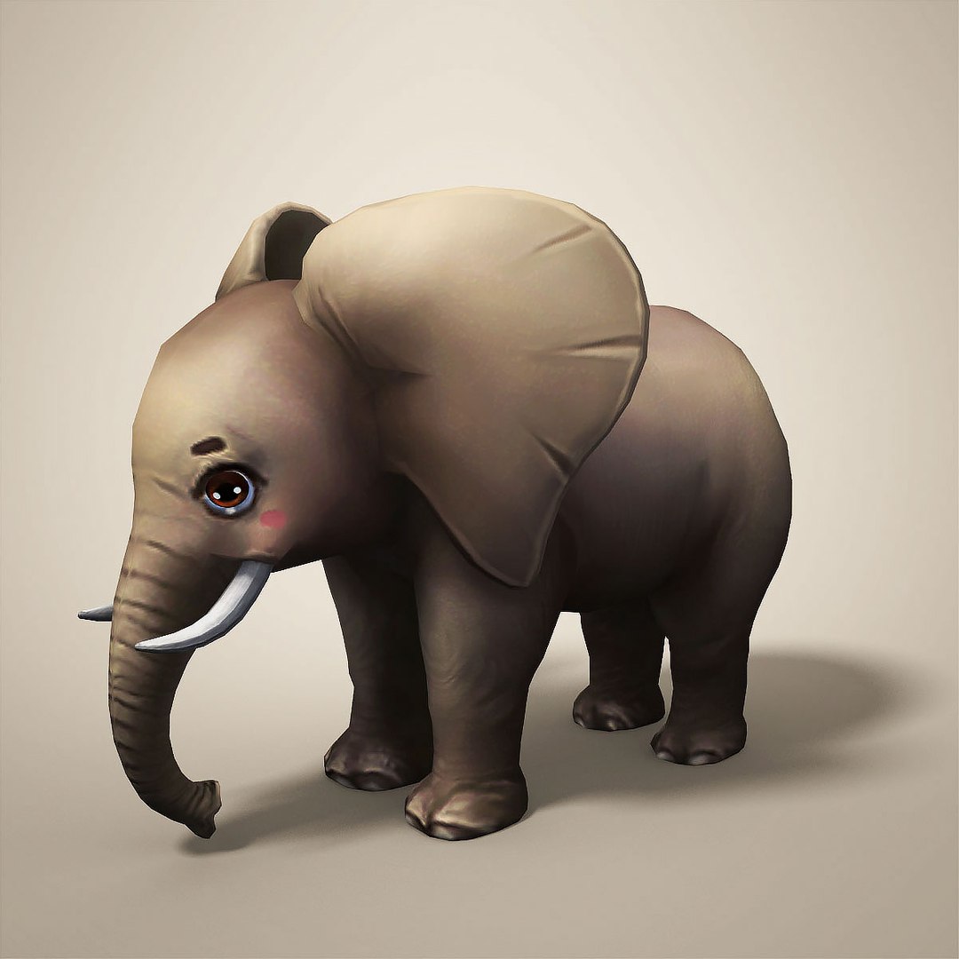 3D Cartoon Elephant Model - TurboSquid 1238337