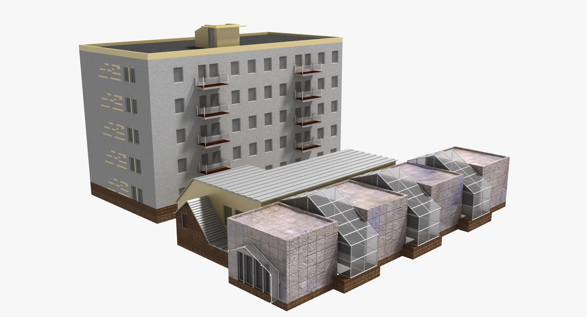 3d Architectural Factories Buildings Food