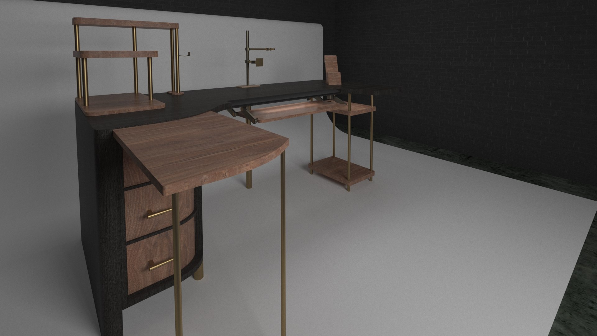 3D Computer Desk Model - TurboSquid 2064829