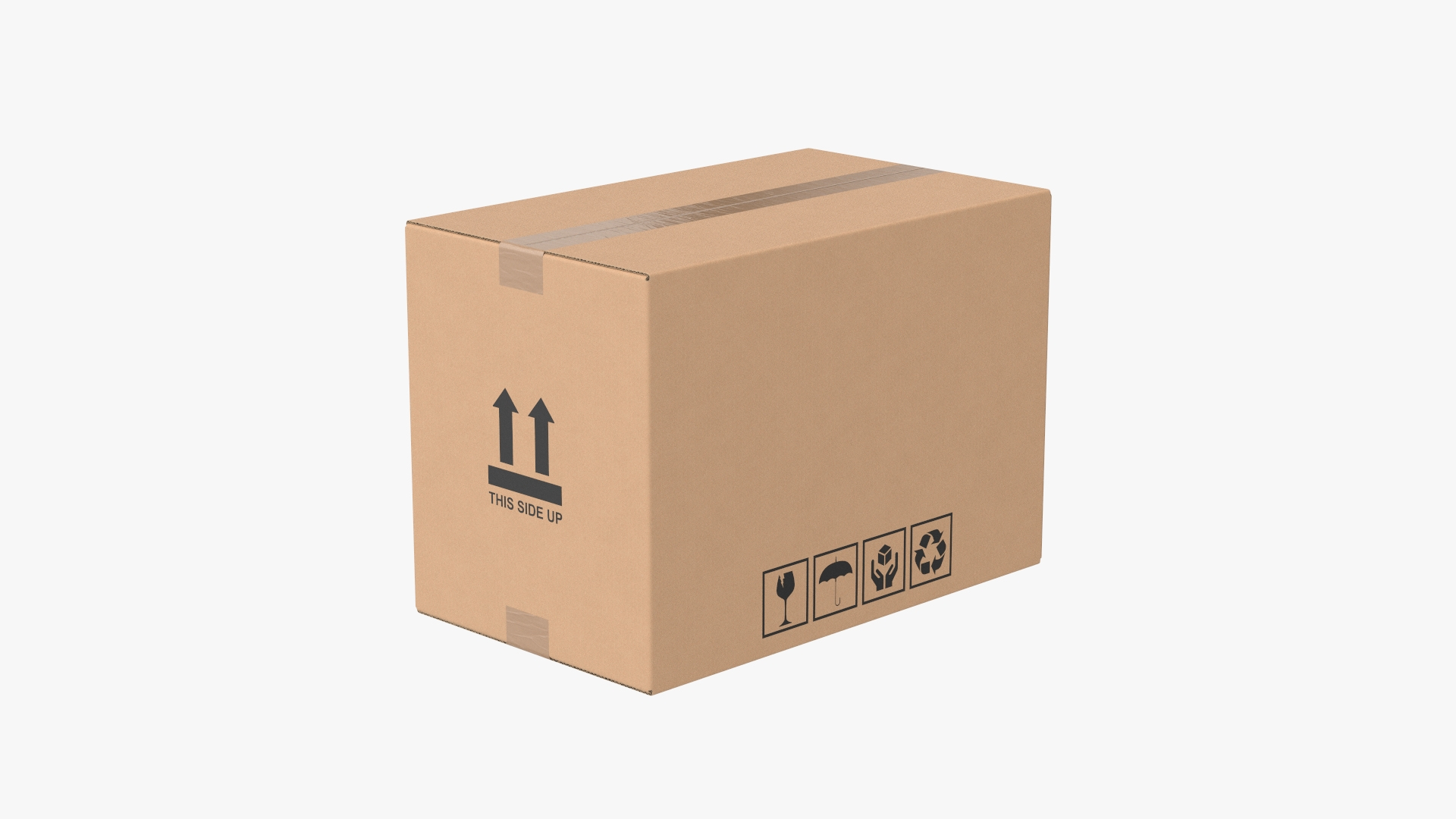 Cardboard Box 50x30x35 Closed 3D Model - TurboSquid 2509229