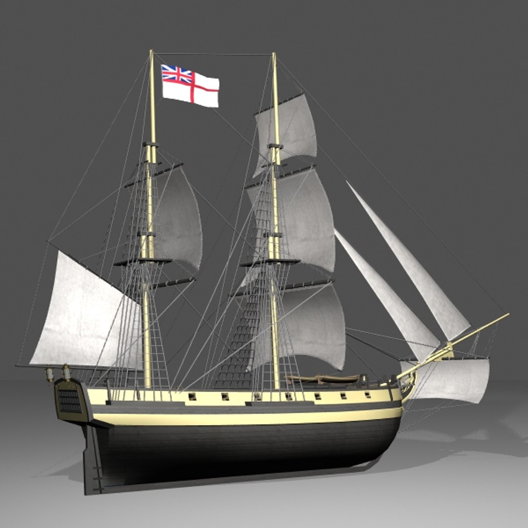 ketch - bombardment ship 3d lwo