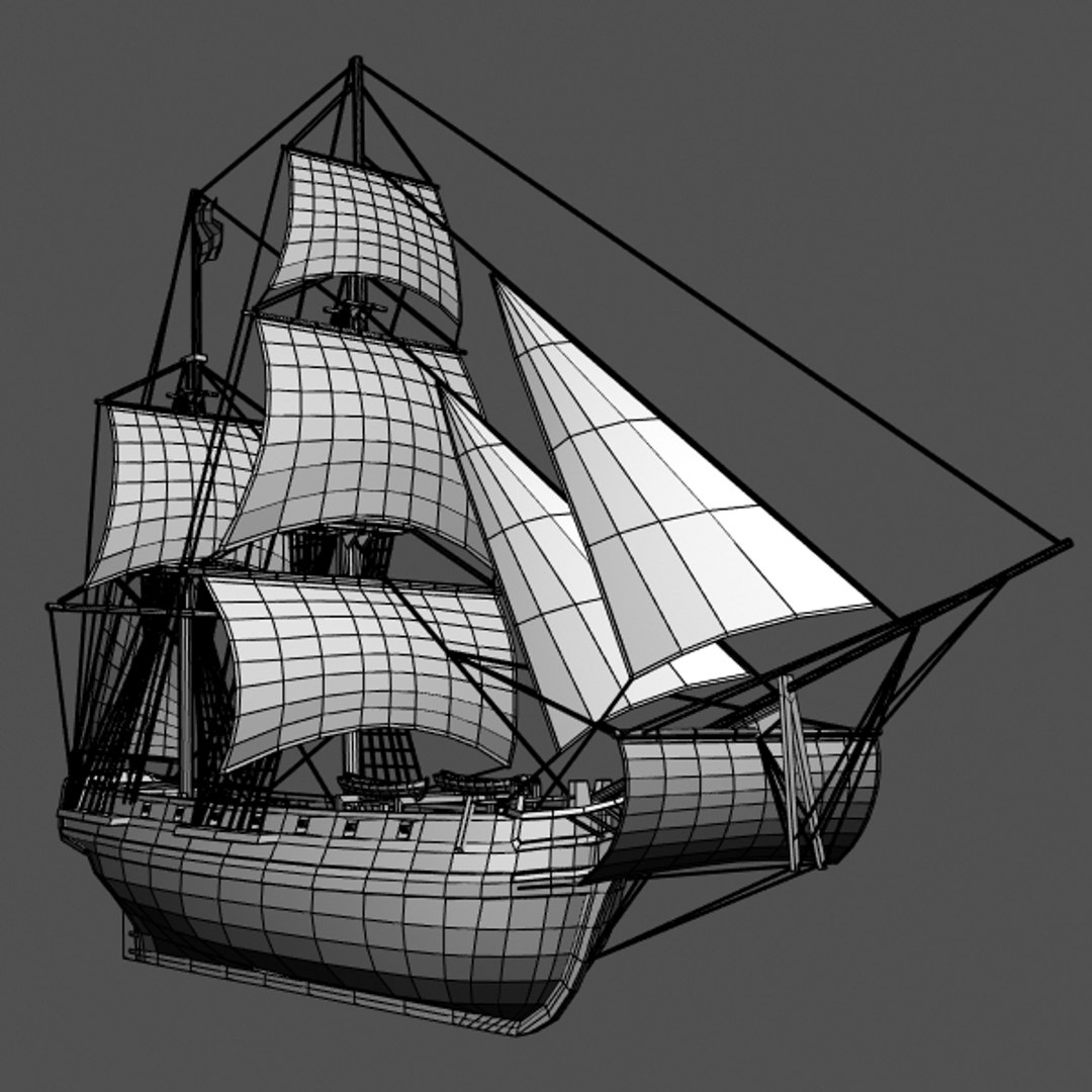 ketch - bombardment ship 3d lwo