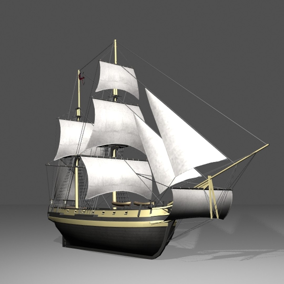 ketch - bombardment ship 3d lwo