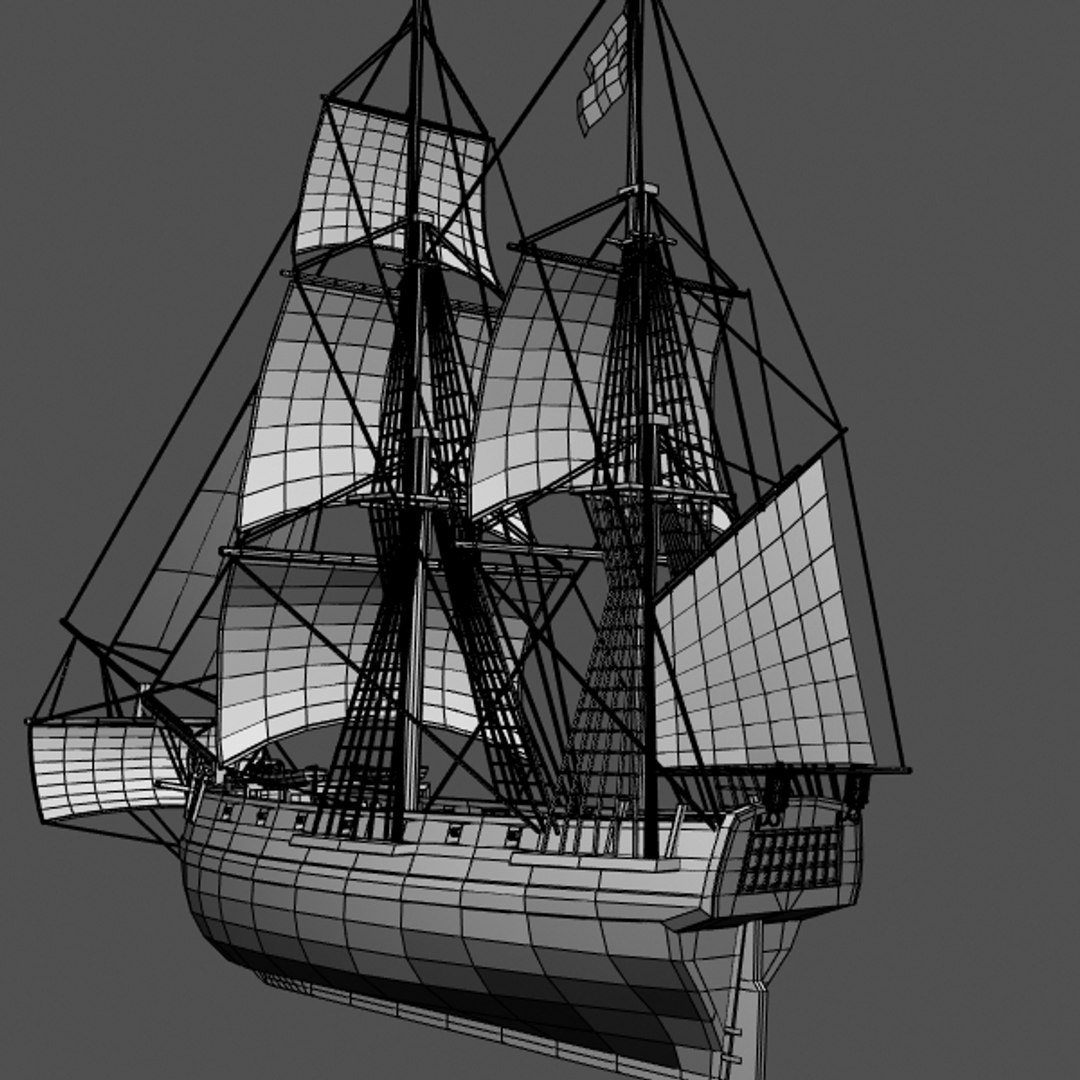 ketch - bombardment ship 3d lwo
