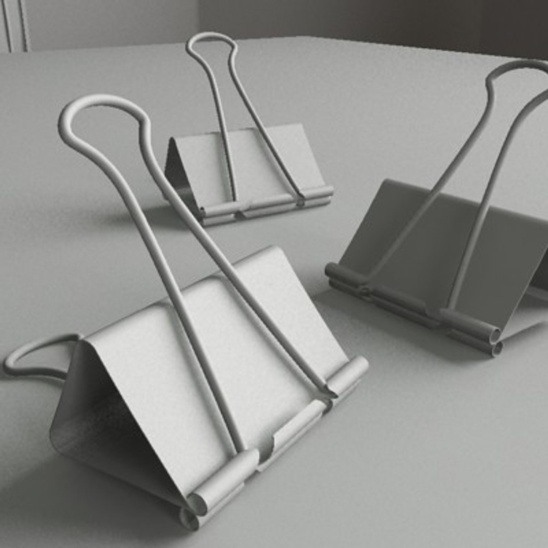 3d Model Of Black Binder Clips Accurate