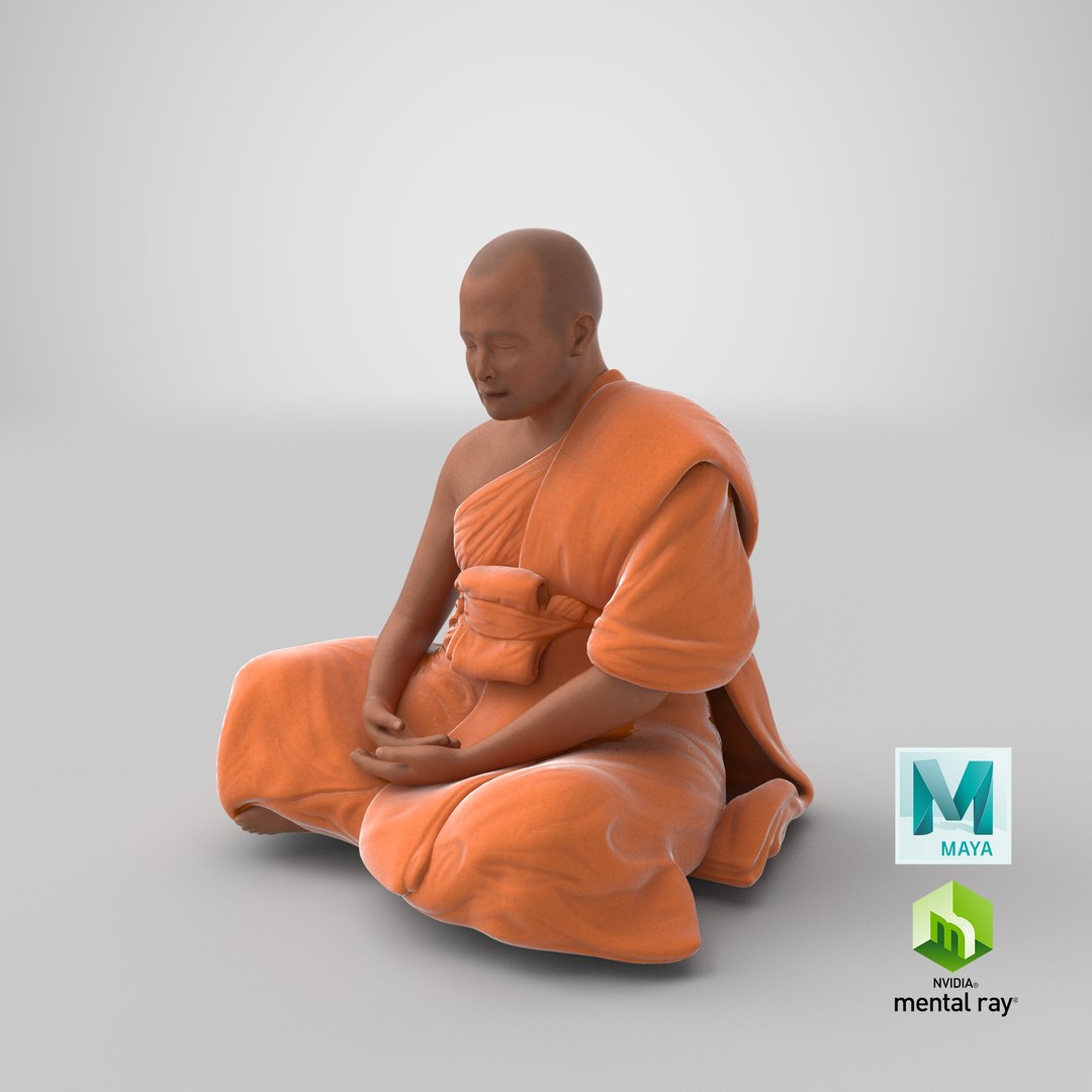 Buddhist Monk Meditation 3D model - TurboSquid 2000706