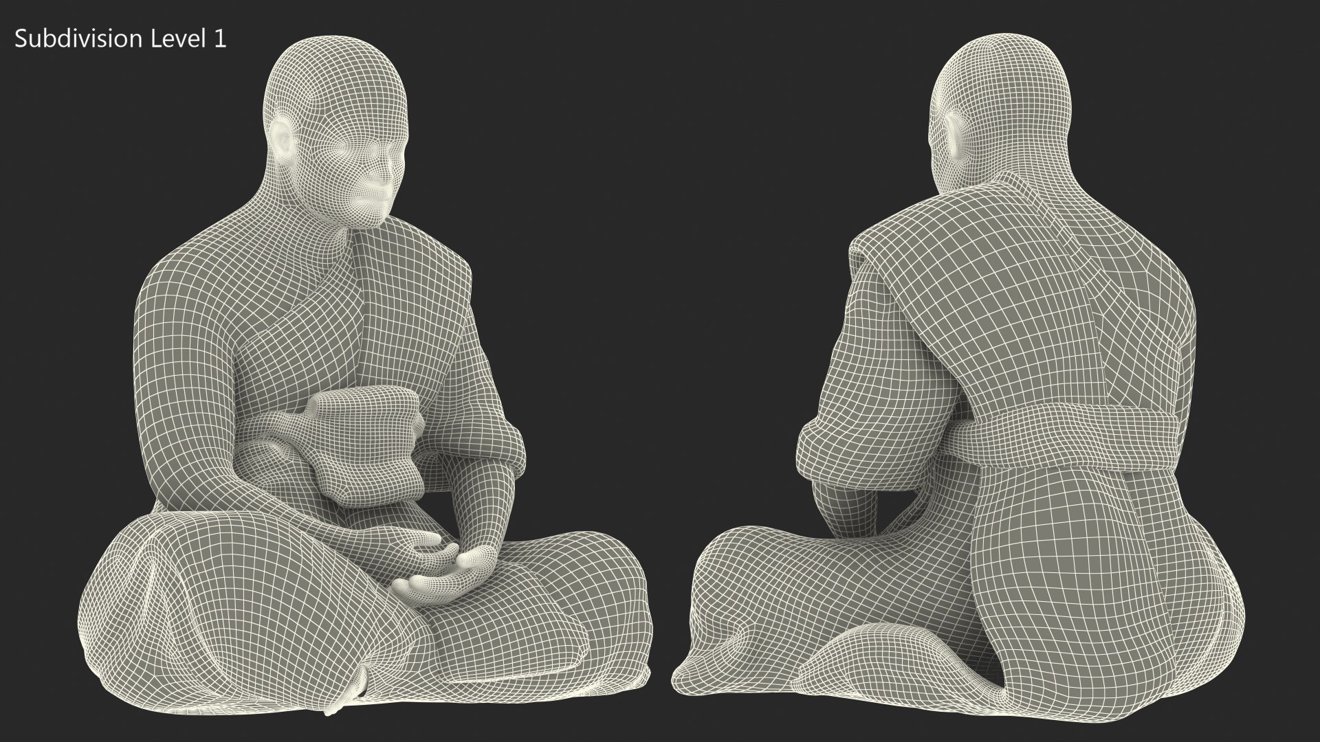 Buddhist Monk Meditation 3D model - TurboSquid 2000706