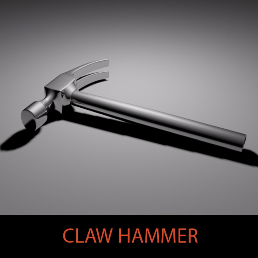 metallic claw hammer 3d model