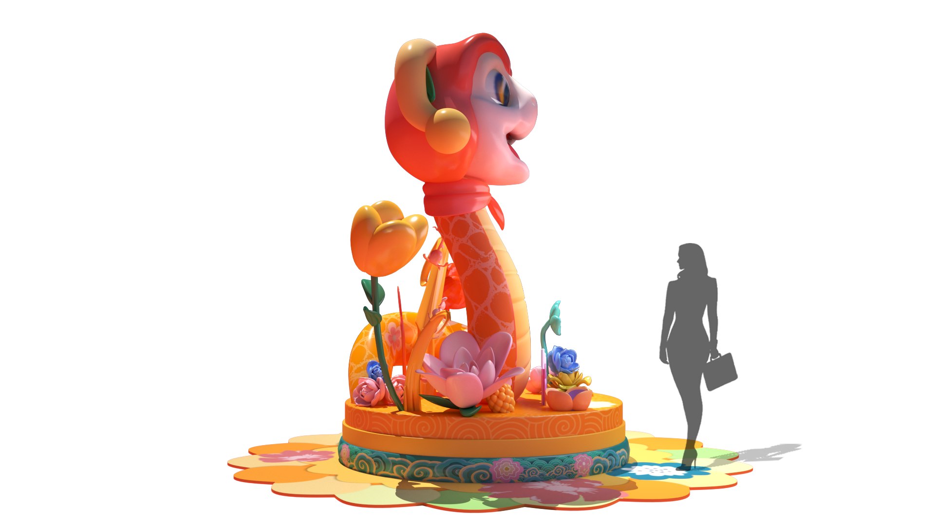 Cute Snake Flowers Tulip Vine Man Model - TurboSquid 2316743