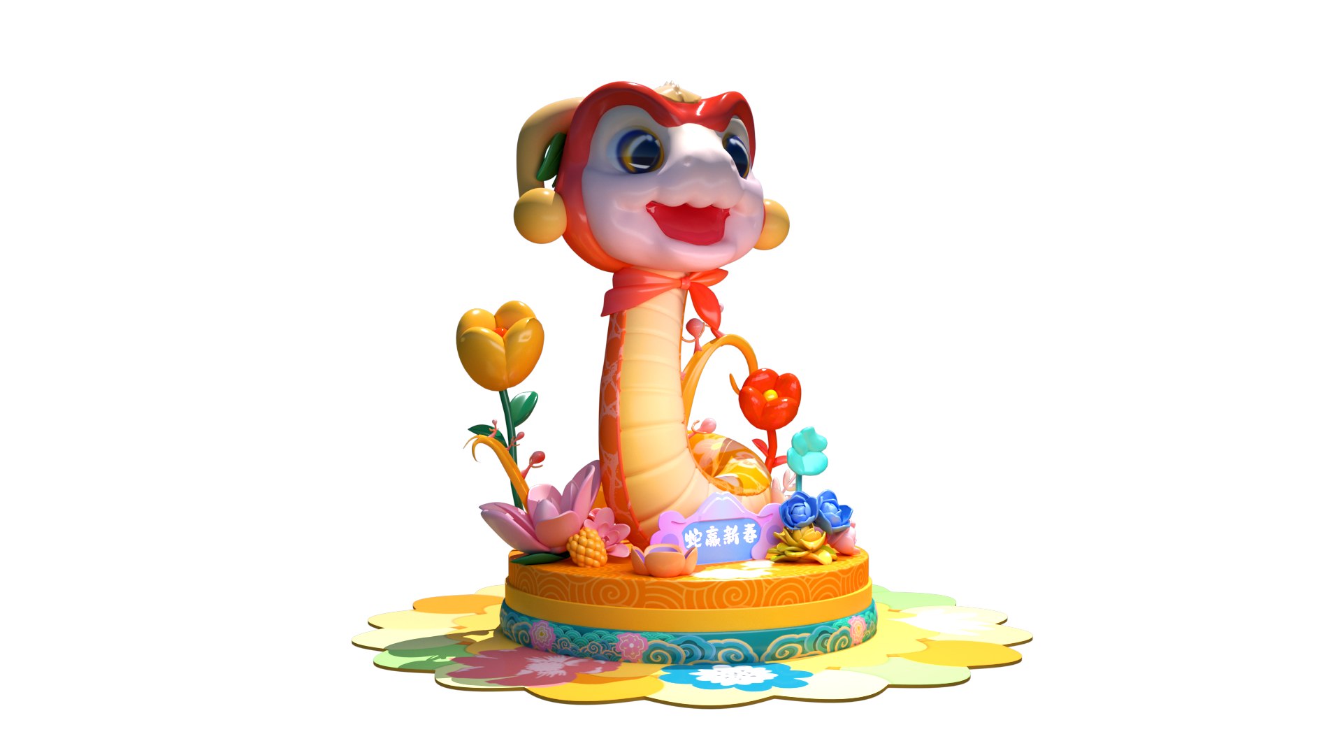 Cute Snake Flowers Tulip Vine Man Model - TurboSquid 2316743