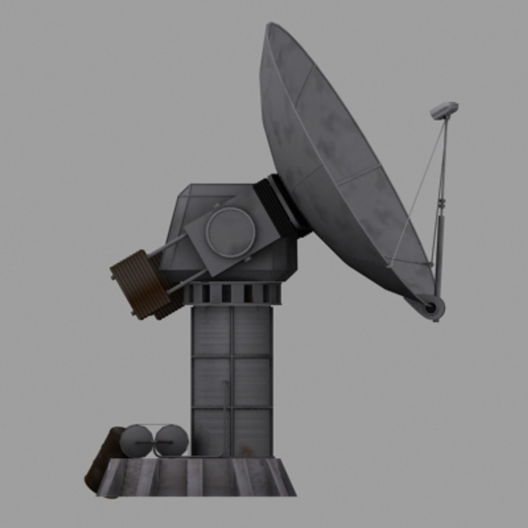 3d Outpost Harsh Silo Radar Dish Model