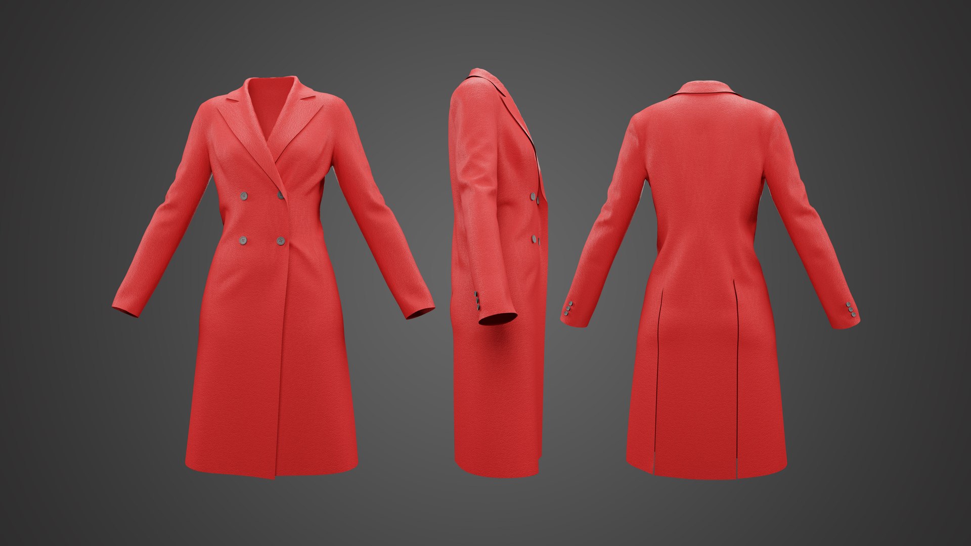3D Long Leather Coat Set Model - TurboSquid 2244584