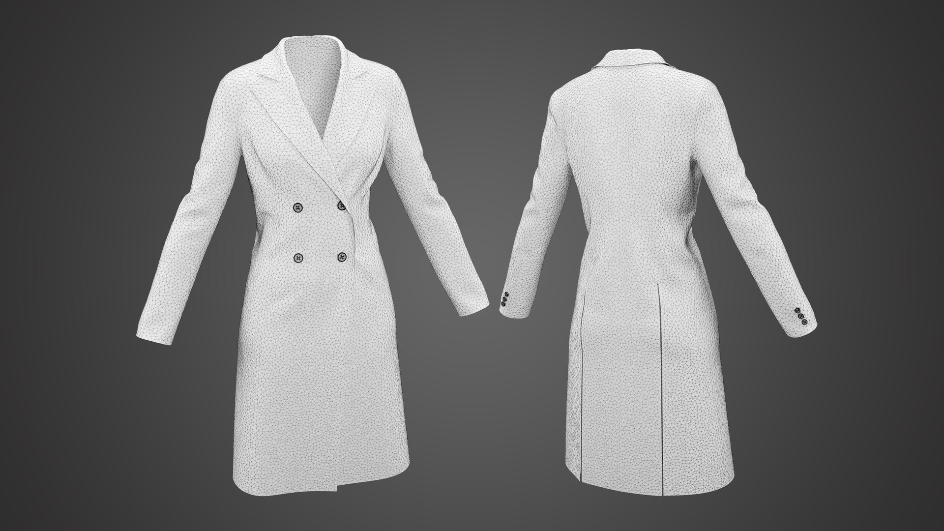 3D Long Leather Coat Set Model - TurboSquid 2244584