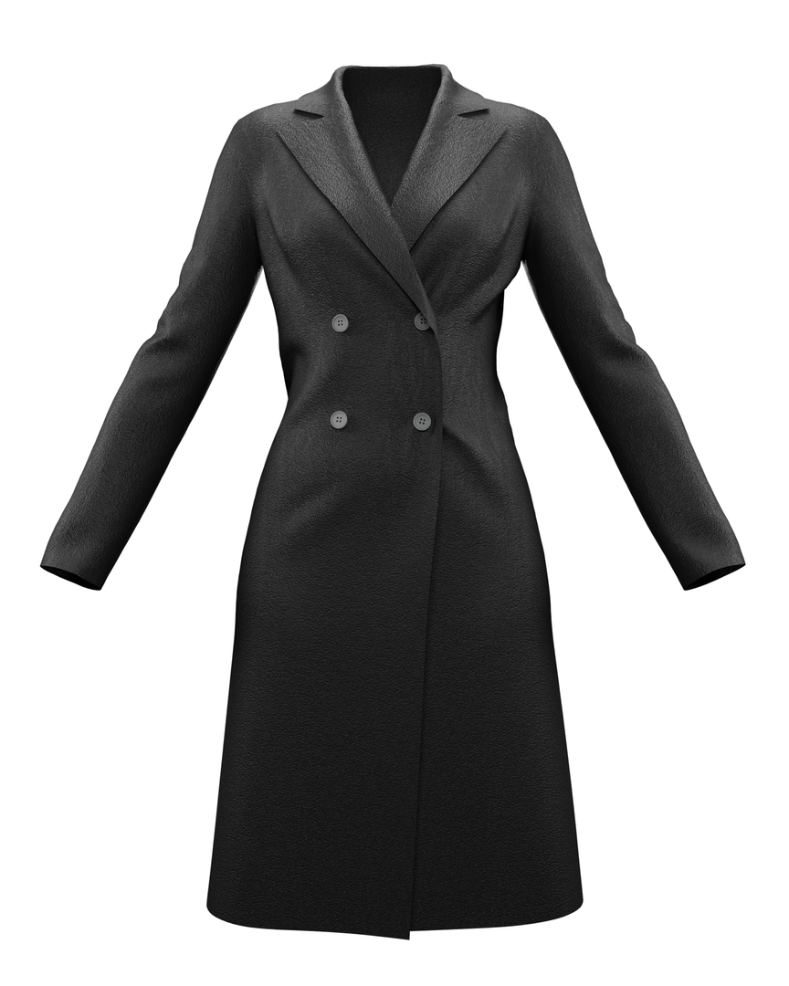 3D Long Leather Coat Set Model - TurboSquid 2244584