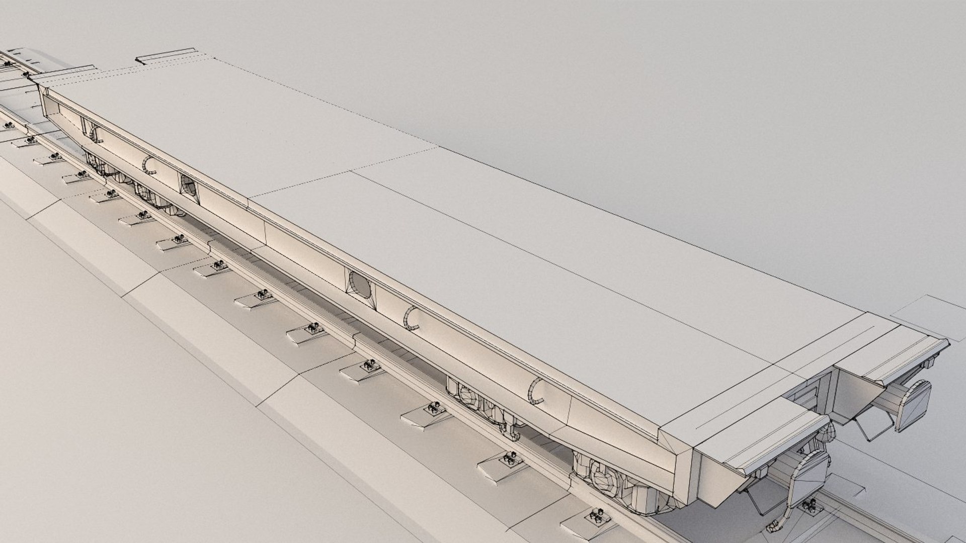 3D Train Flatcar Flat Model - TurboSquid 1527220
