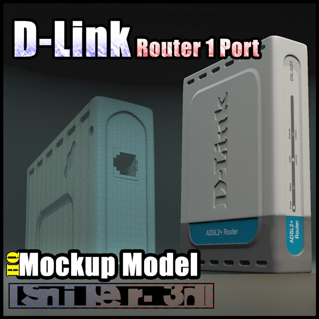 3d Model D-link Router