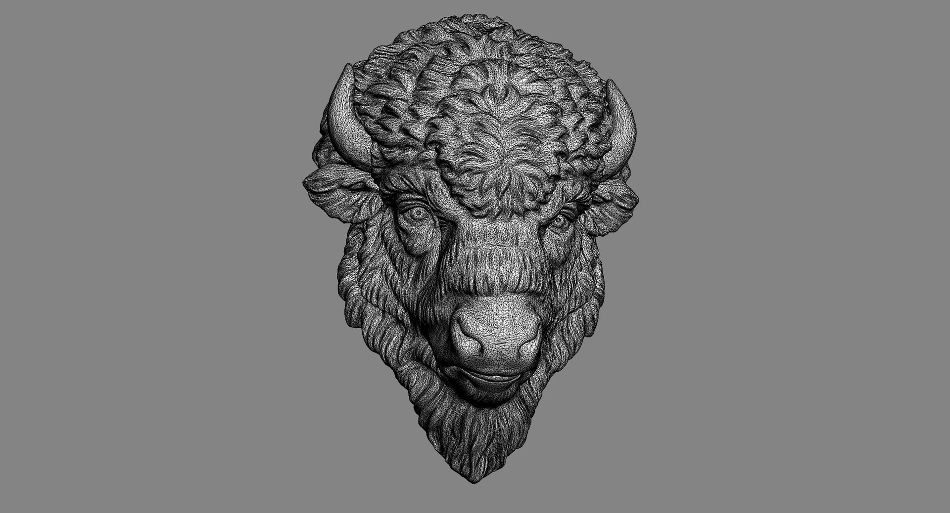 3d Model American Bison Buffalo Head