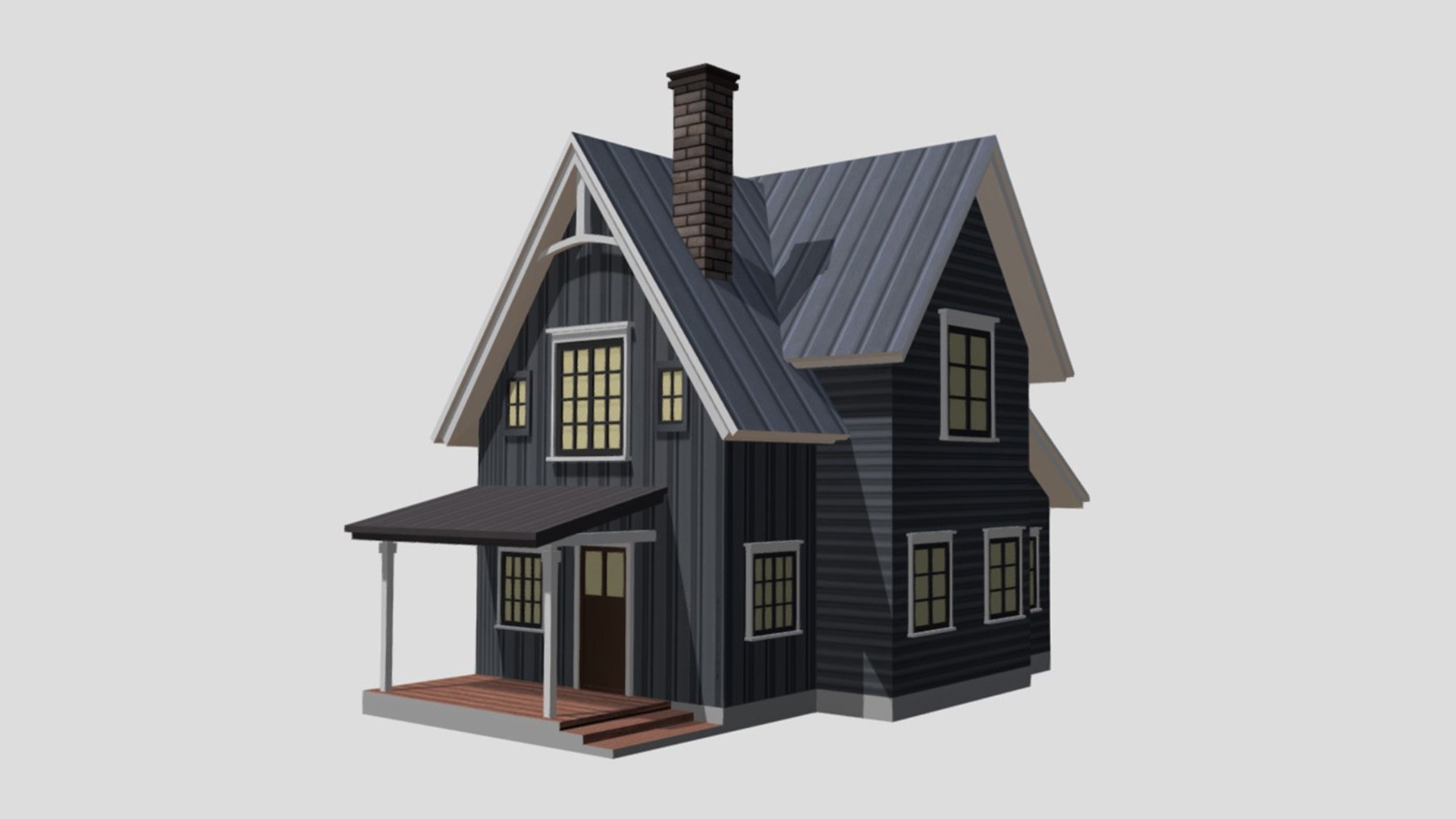 American Style Cottage - Town House Model 3D model - TurboSquid 2180715