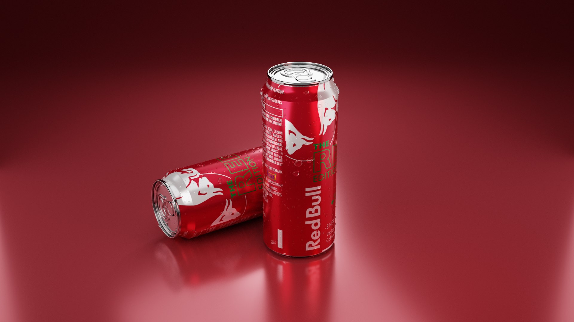 3D RedBull Red Editions With Water Droplets model - TurboSquid 2068379