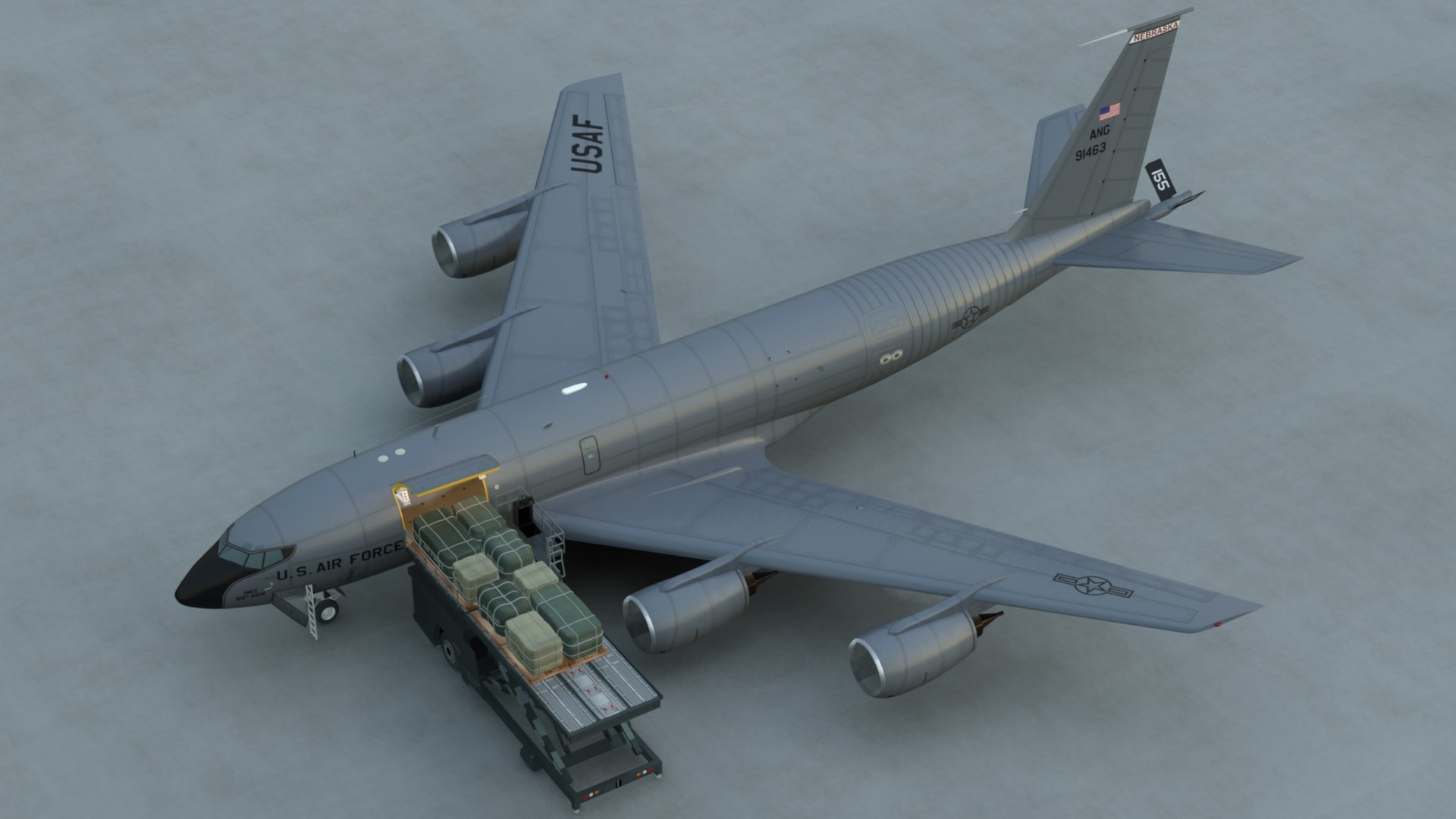 Scene kc-135 stratotanker loading 3D model - TurboSquid 1464140