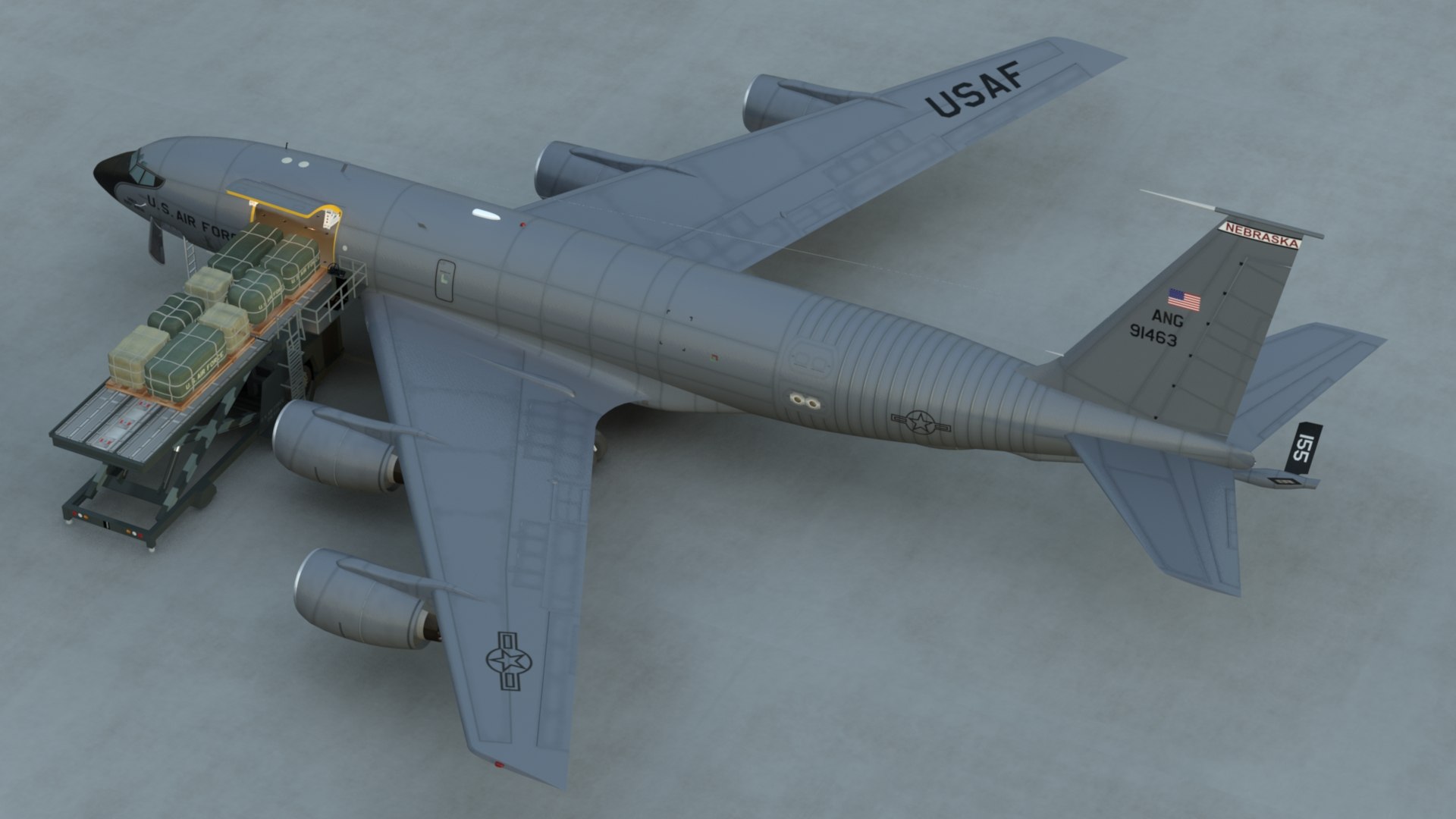 Scene kc-135 stratotanker loading 3D model - TurboSquid 1464140