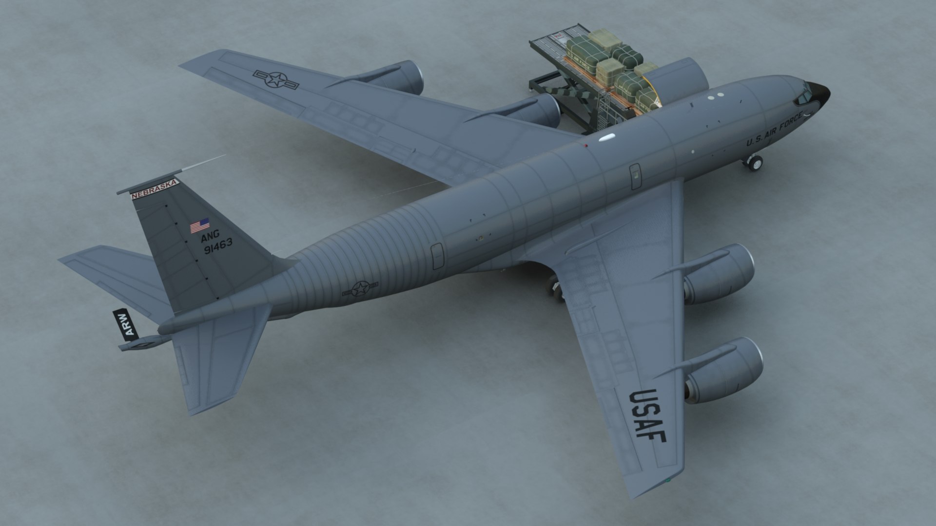 Scene kc-135 stratotanker loading 3D model - TurboSquid 1464140