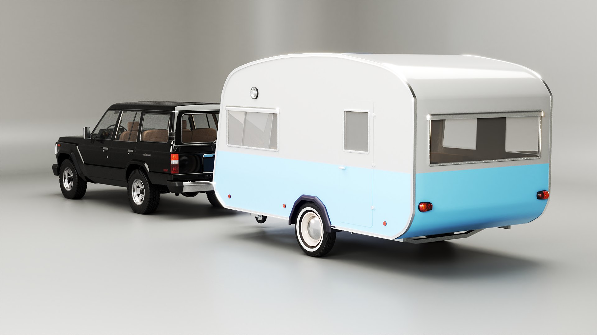 Toyota Land Cruiser J60 And Classic Camping Caravan 3D Model ...