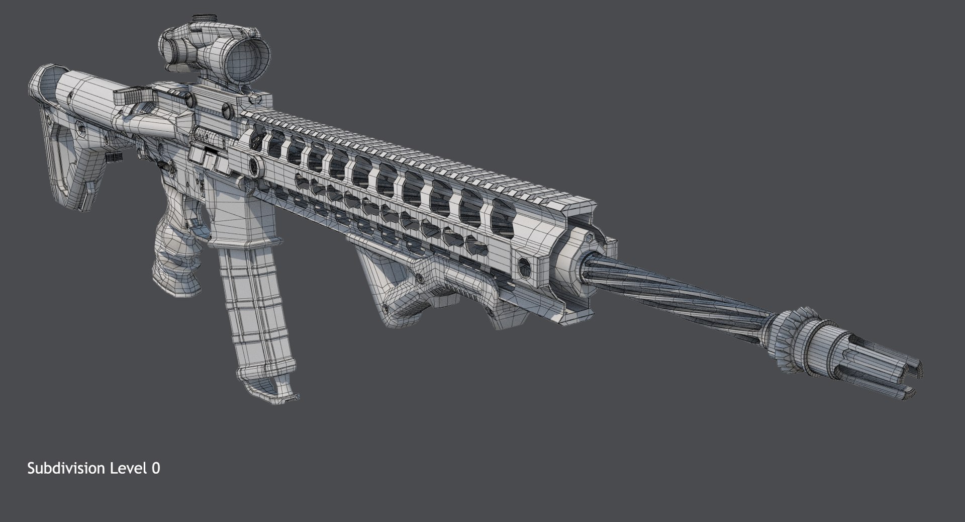 Assault Rifle Ar-15 3d Max