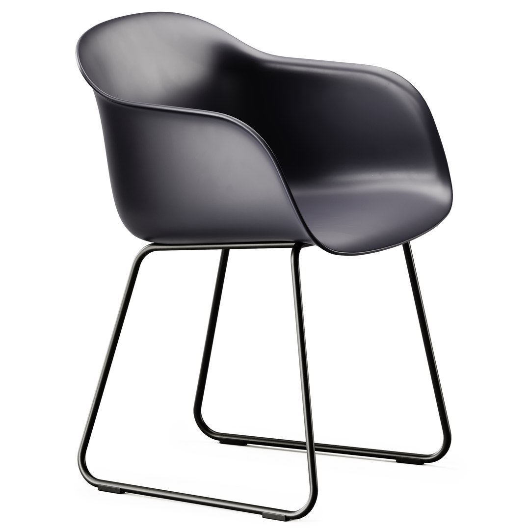 Muuto Fiber Outdoor Armchair Sled Base 3D Model - TurboSquid 2301939