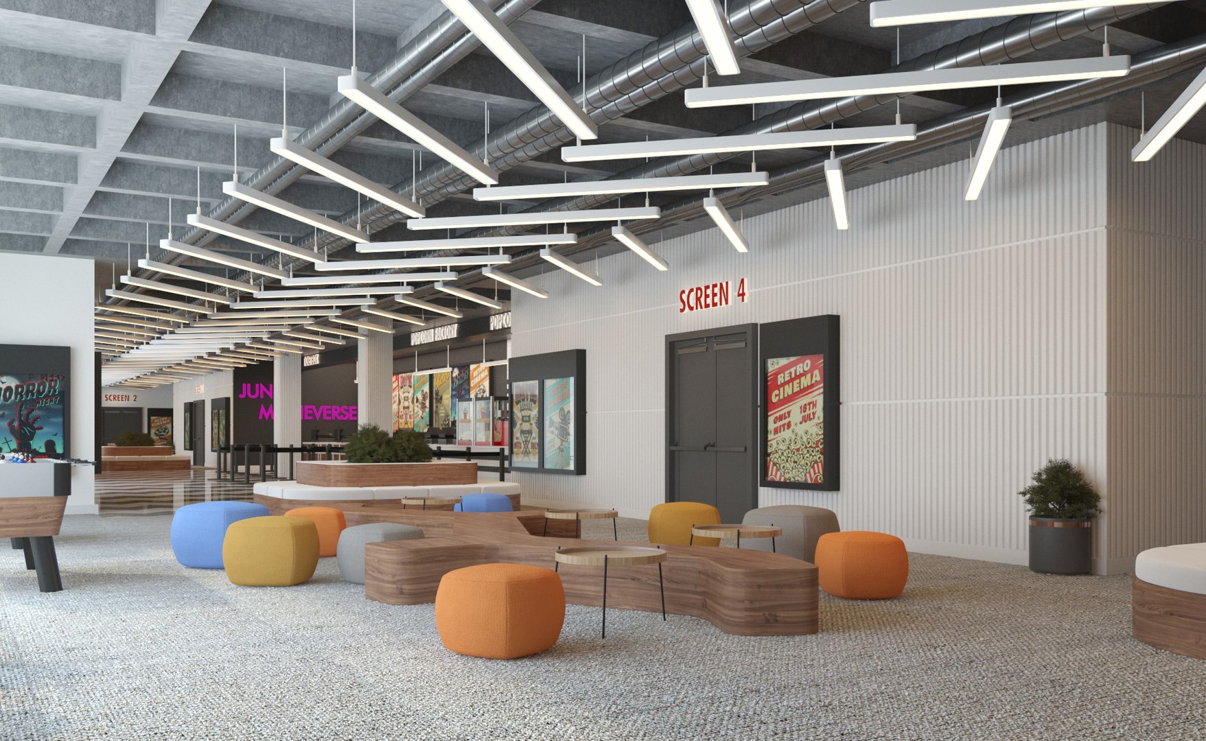 Movie Theater Lobby Interior 3D model - TurboSquid 2054832