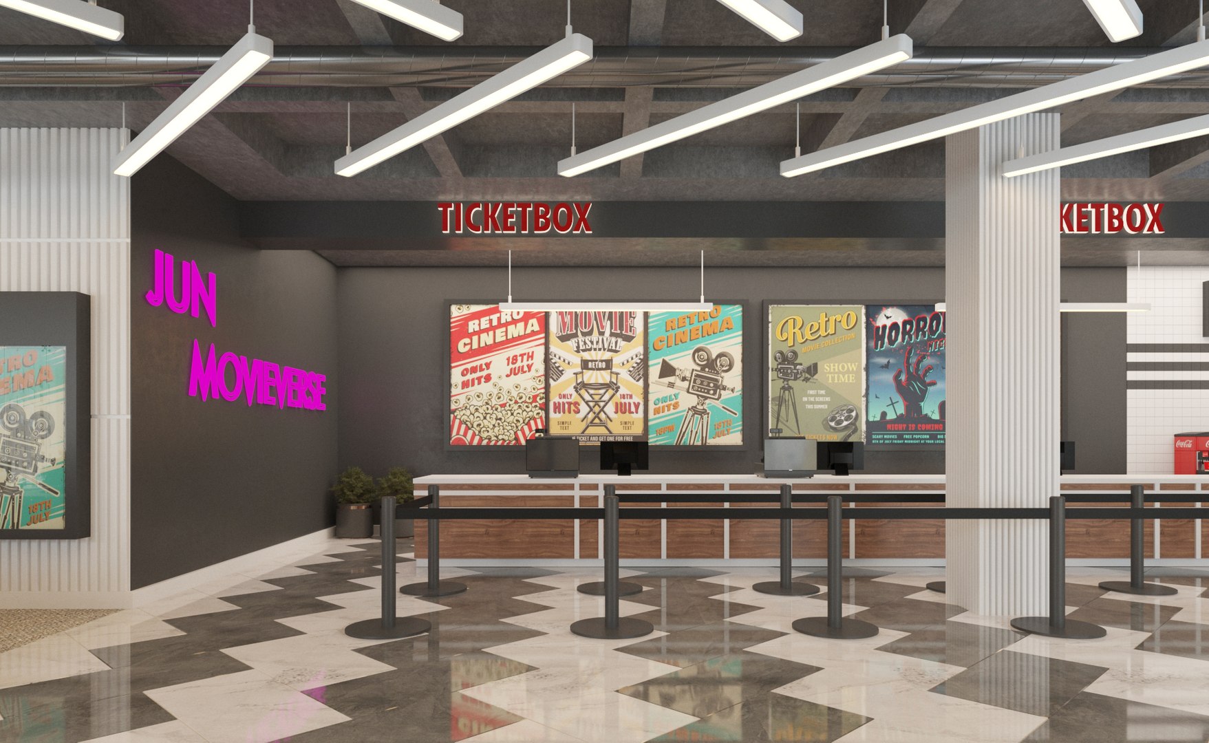 Movie Theater Lobby Interior 3D model - TurboSquid 2054832