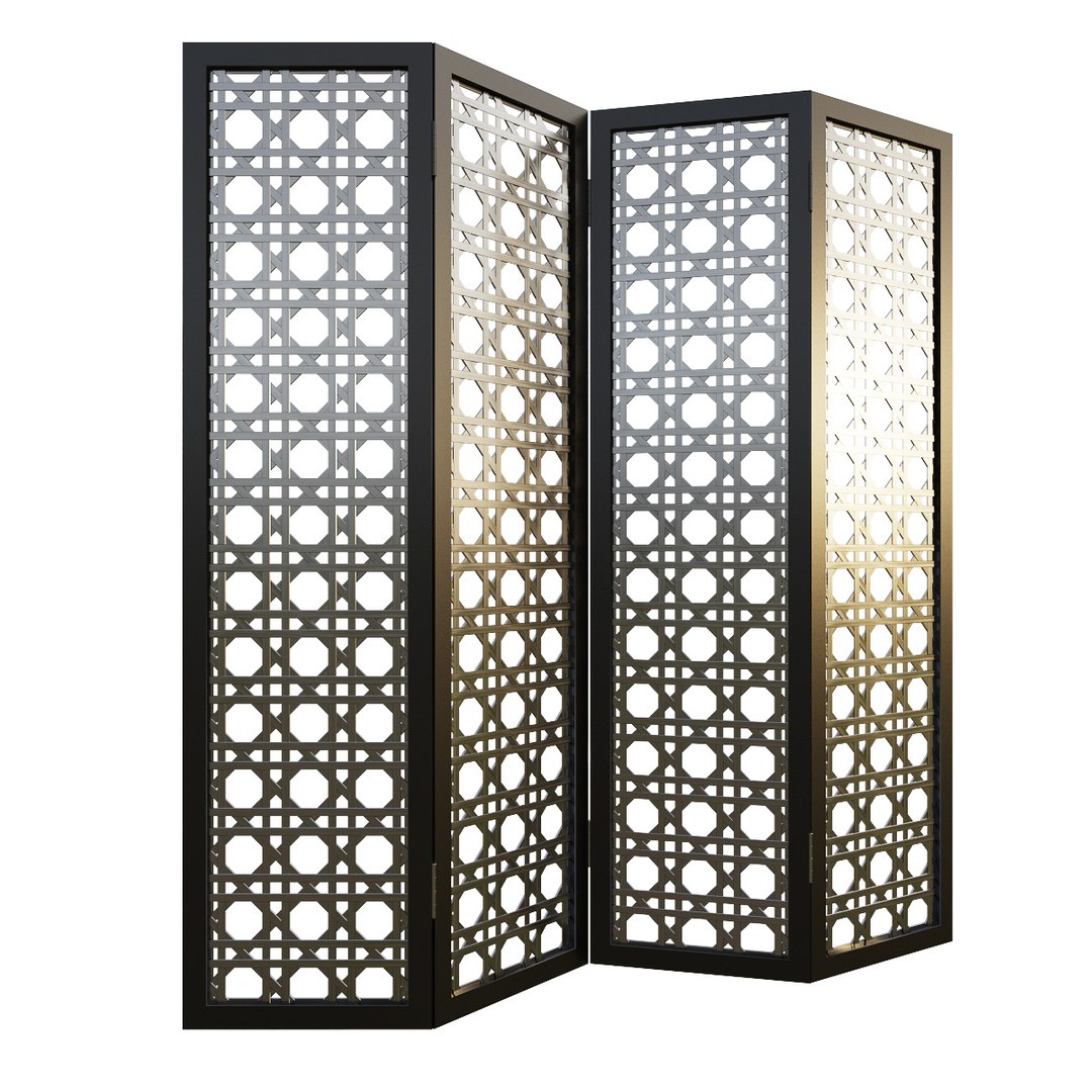3d Eastern Metal Folding Screen Model