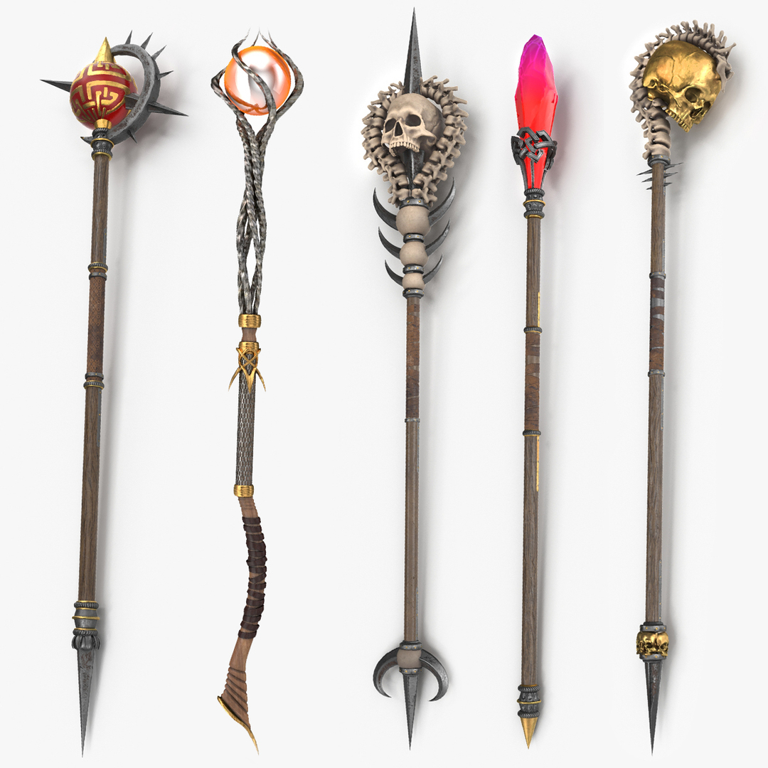 3D staves staff model - TurboSquid 1622450