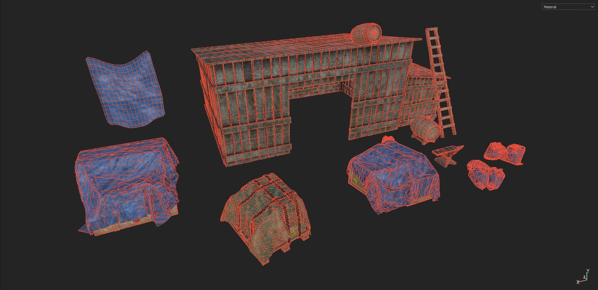 Wooden Shack Pack 3D Model - TurboSquid 2108015