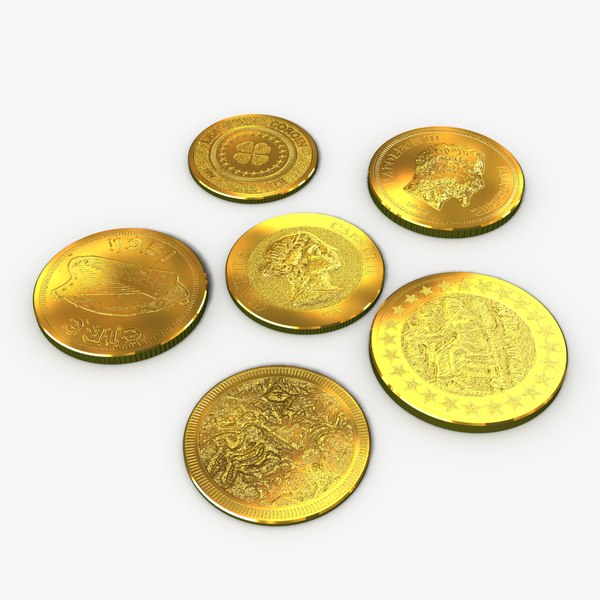 3d obj gold coins