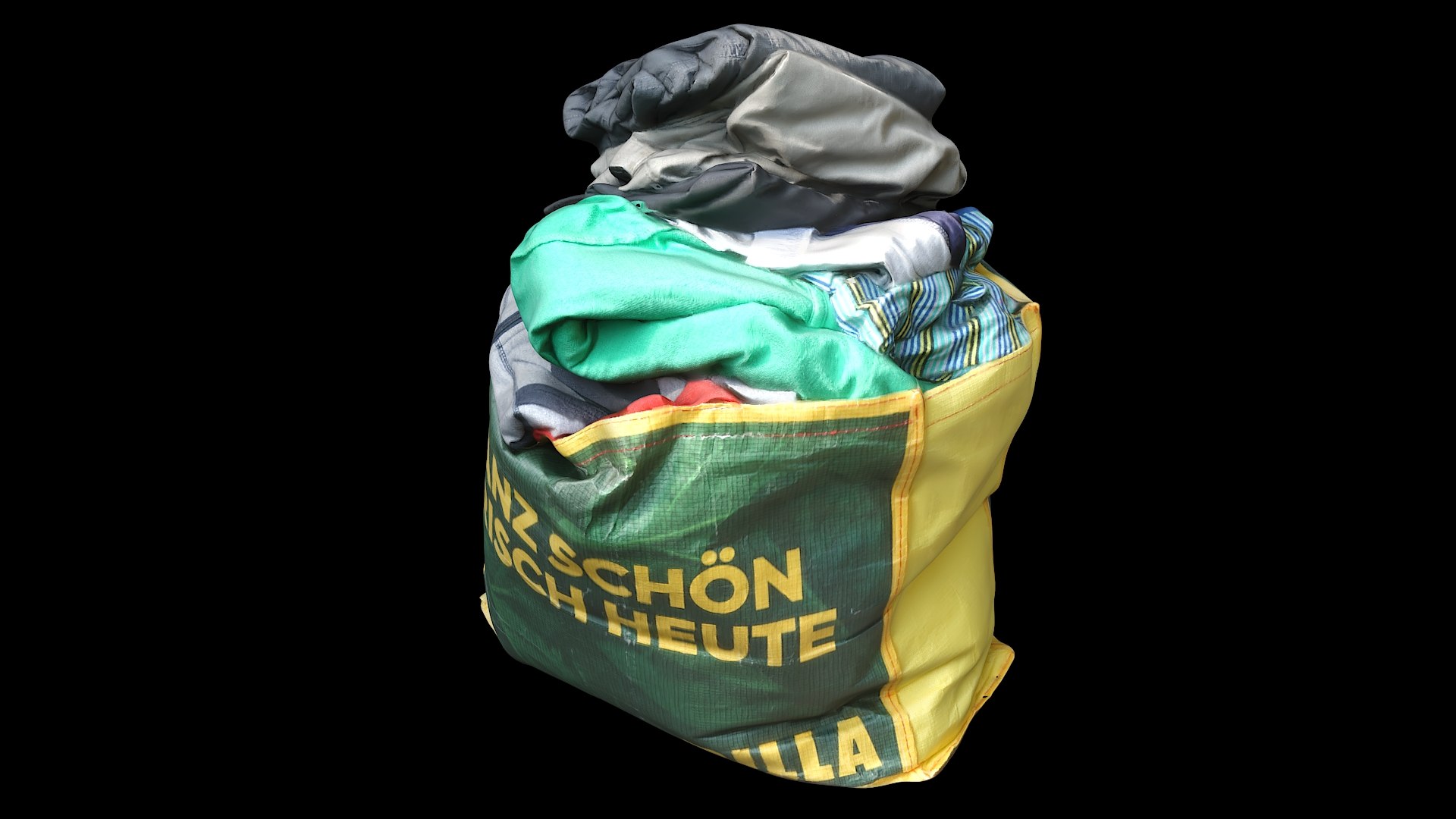 3D Bag-Container With Clothes Collection 03 Model - TurboSquid 2270562
