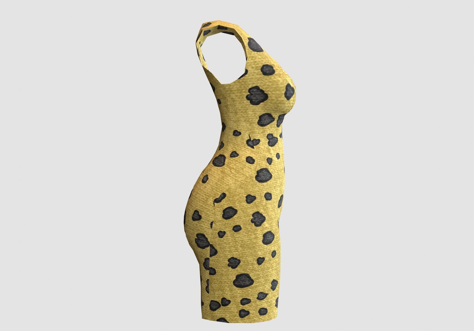 3D Model Leopard Pattern Dress - TurboSquid 1906329