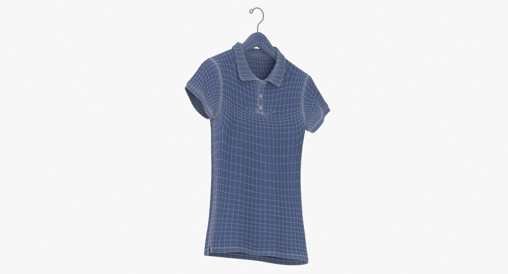 3D Polo Female Shirt Hanging Unbuttoned Blank White And Branded Heather ...