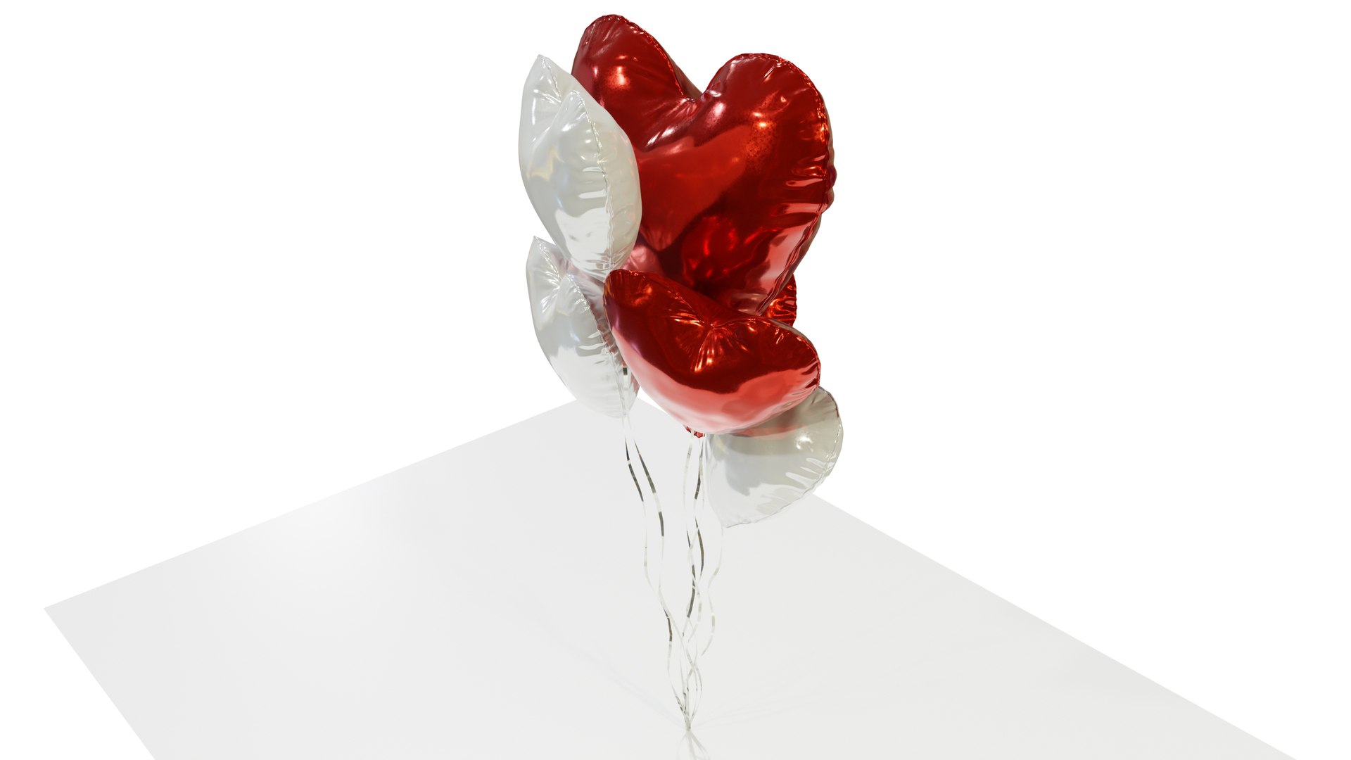 3D Model Heart Shaped Balloons - TurboSquid 2016578