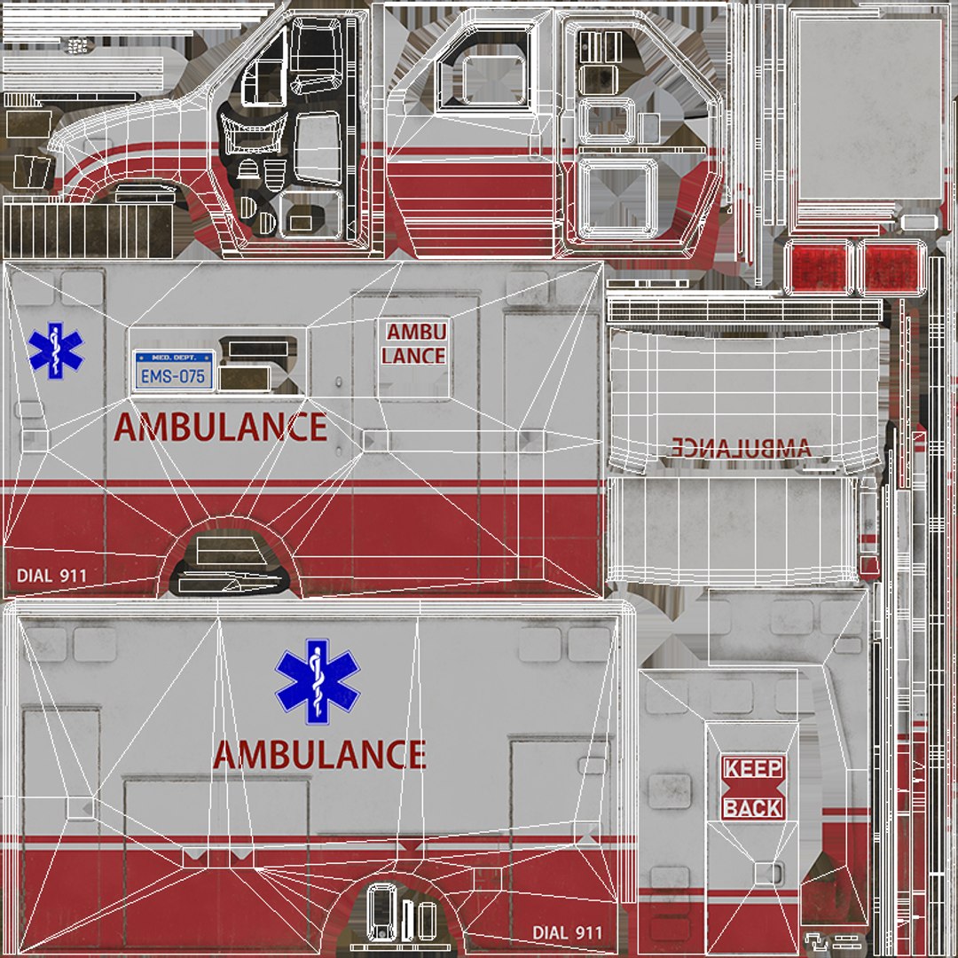 3D model Ambulance Type 1 - Low Poly - TurboSquid 1953508