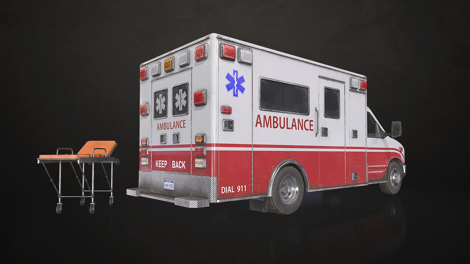 3D Model Ambulance Type 1 - Low Poly - TurboSquid 1953508