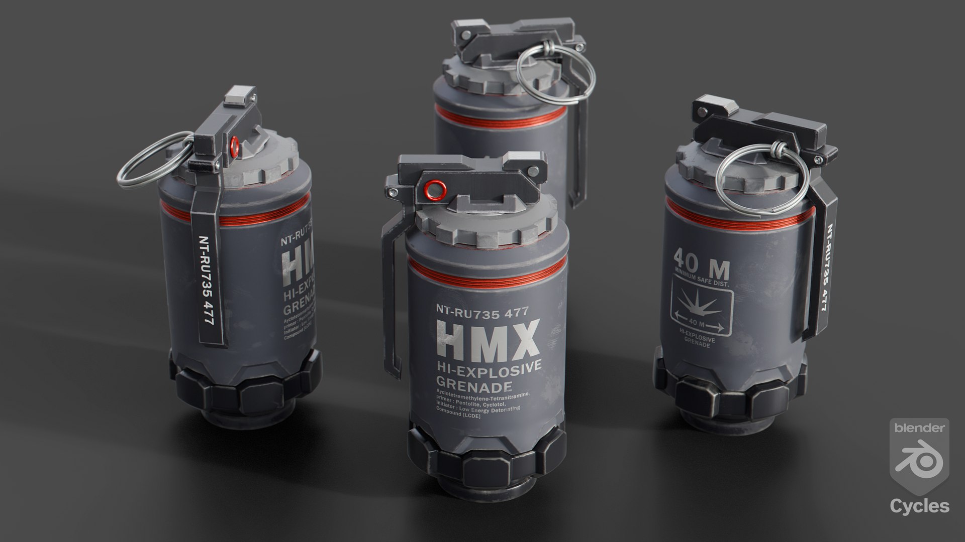 Sci Fi Grenade Elysium HMX Hi Explosive 3D Model - TurboSquid 2333258