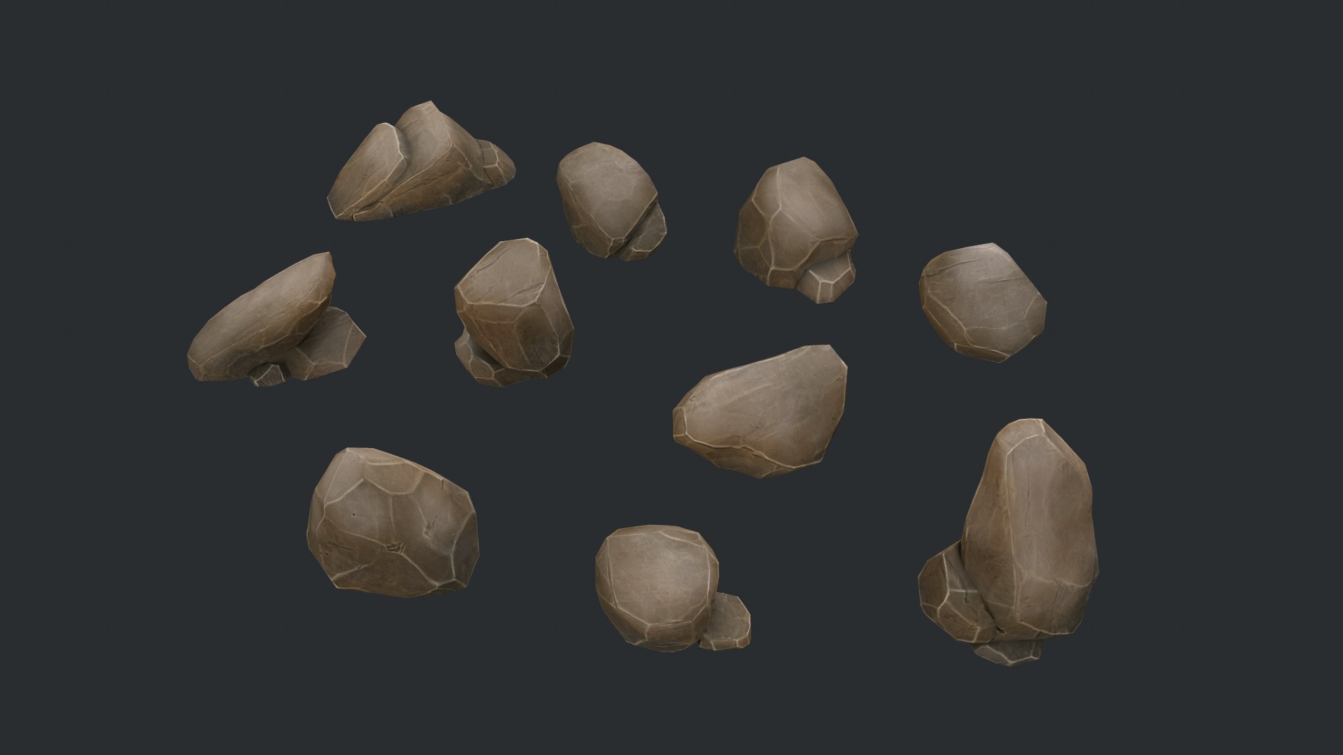 3D Model Stylized Rocks Pack Stones - TurboSquid 1498162