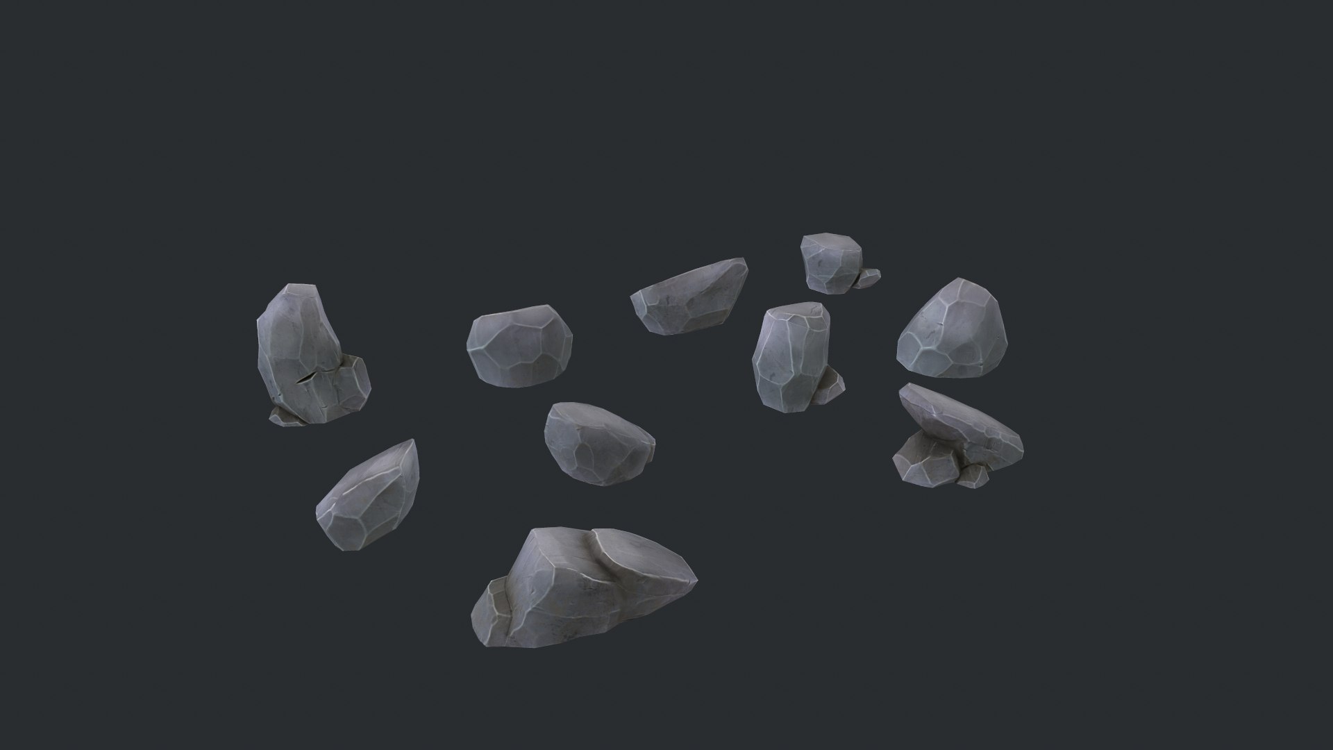 3D Model Stylized Rocks Pack Stones - TurboSquid 1498162