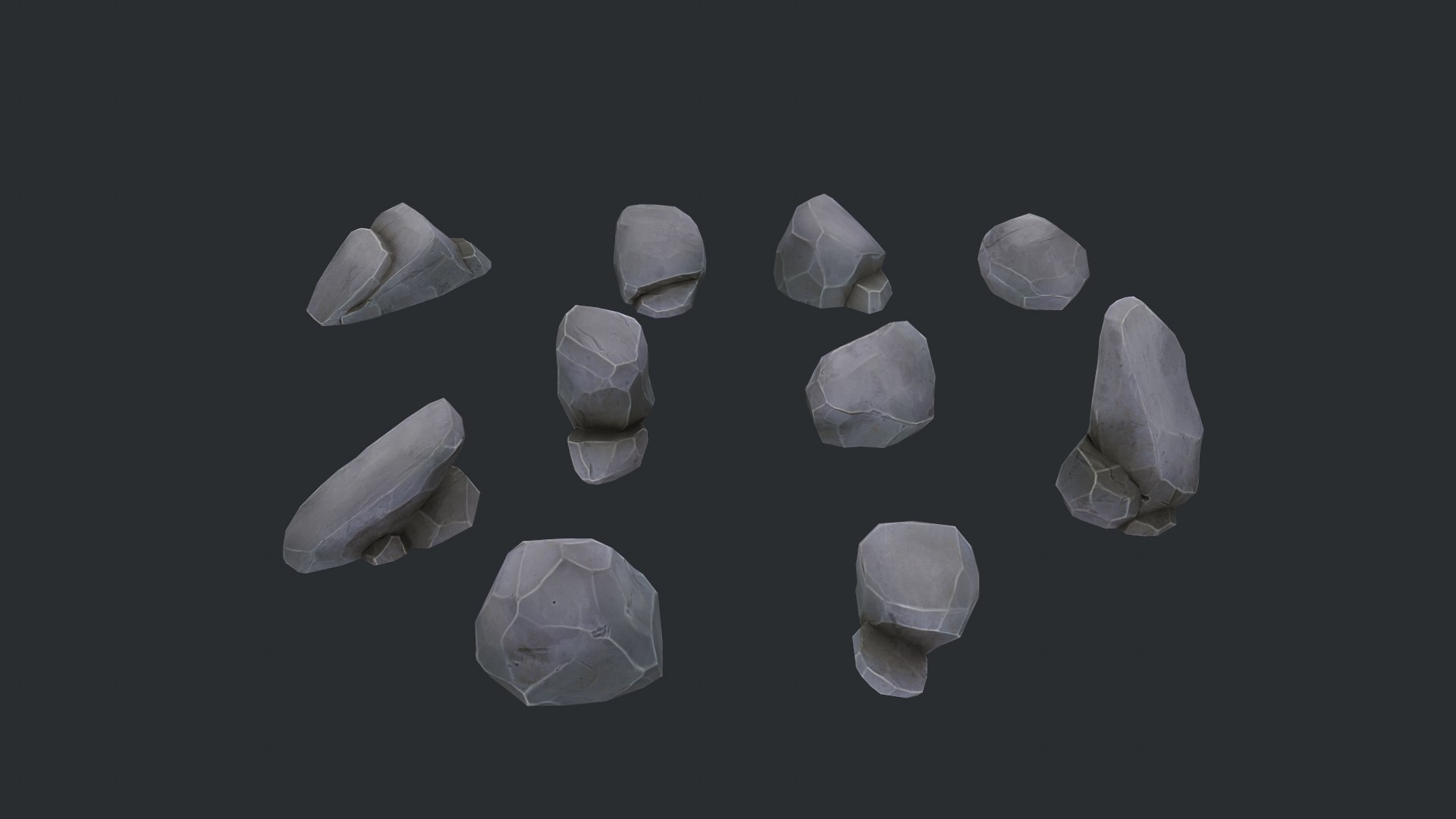 3D Model Stylized Rocks Pack Stones - TurboSquid 1498162